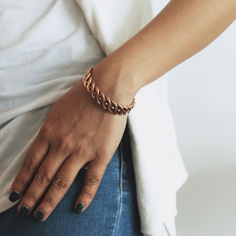 Designer Heavy Twisted Bangle – Meraki Copper